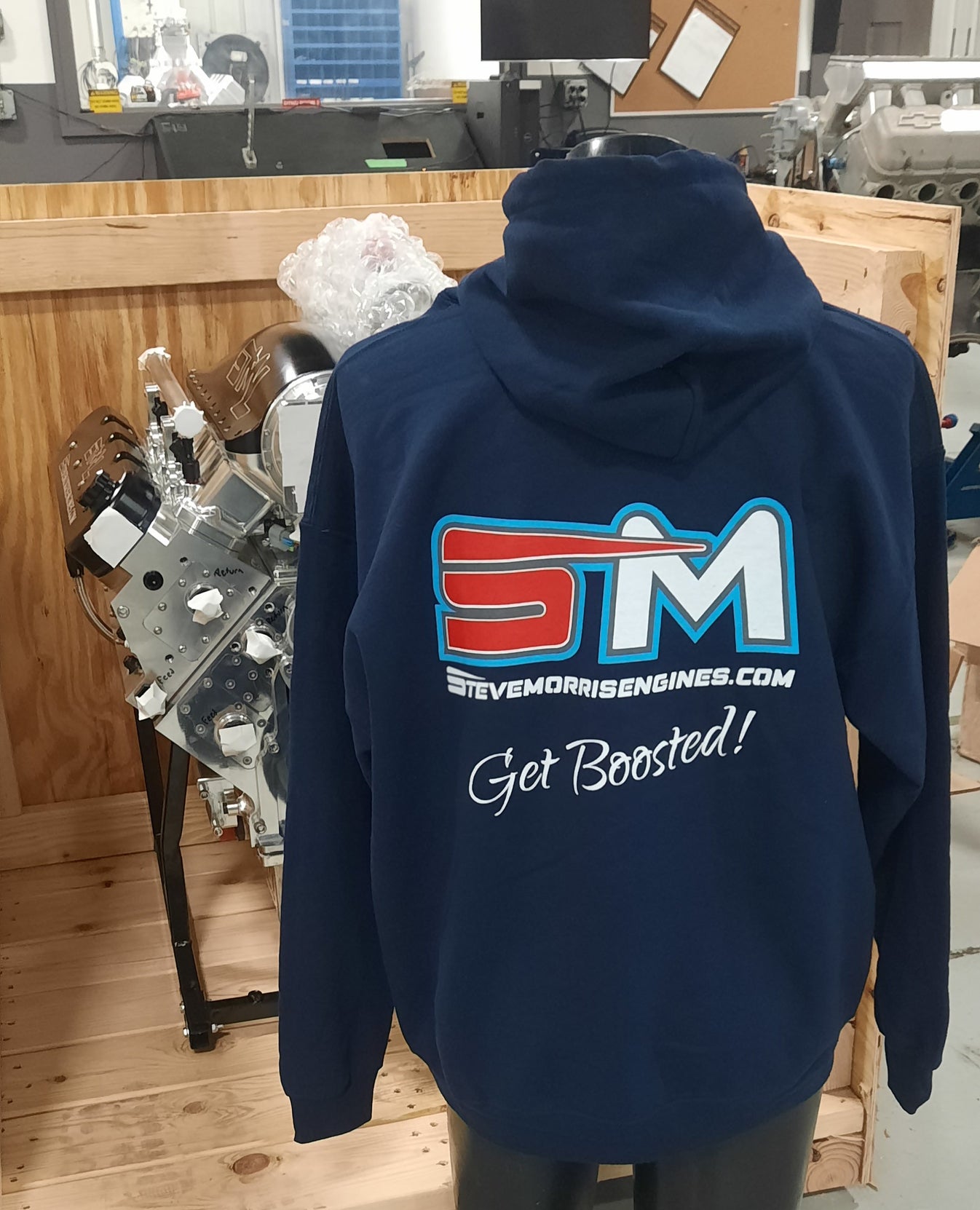 SM Logo Hoodie - Navy – STEVE MORRIS ENGINES MERCH STORE