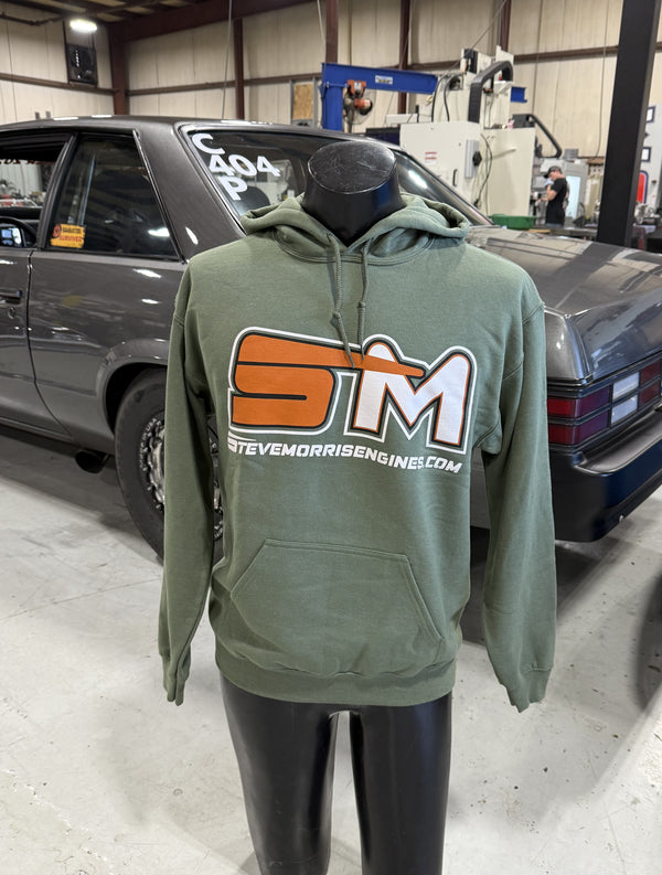 SM Logo Hoodie - Military Green – STEVE MORRIS ENGINES MERCH STORE